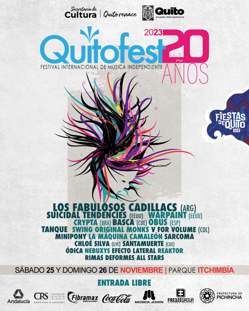 El Festival Internacional de Música Independiente Quitofest 2023 celebra sus 20 años de vigencia ...